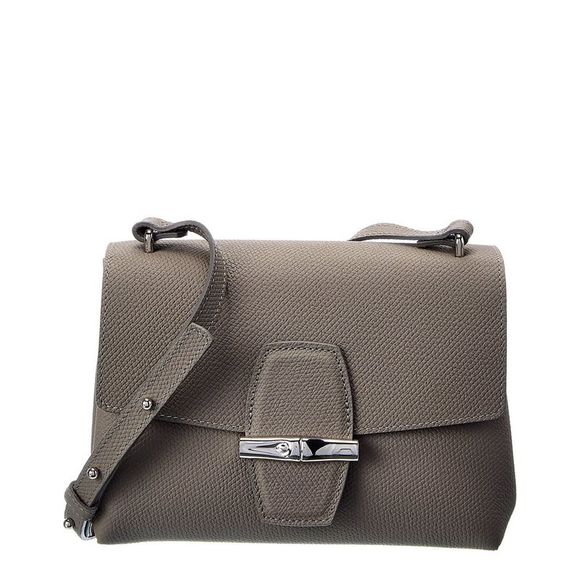 Longchamp | Bags | Longchamp Roseau Leather Bag Grey | Poshmark